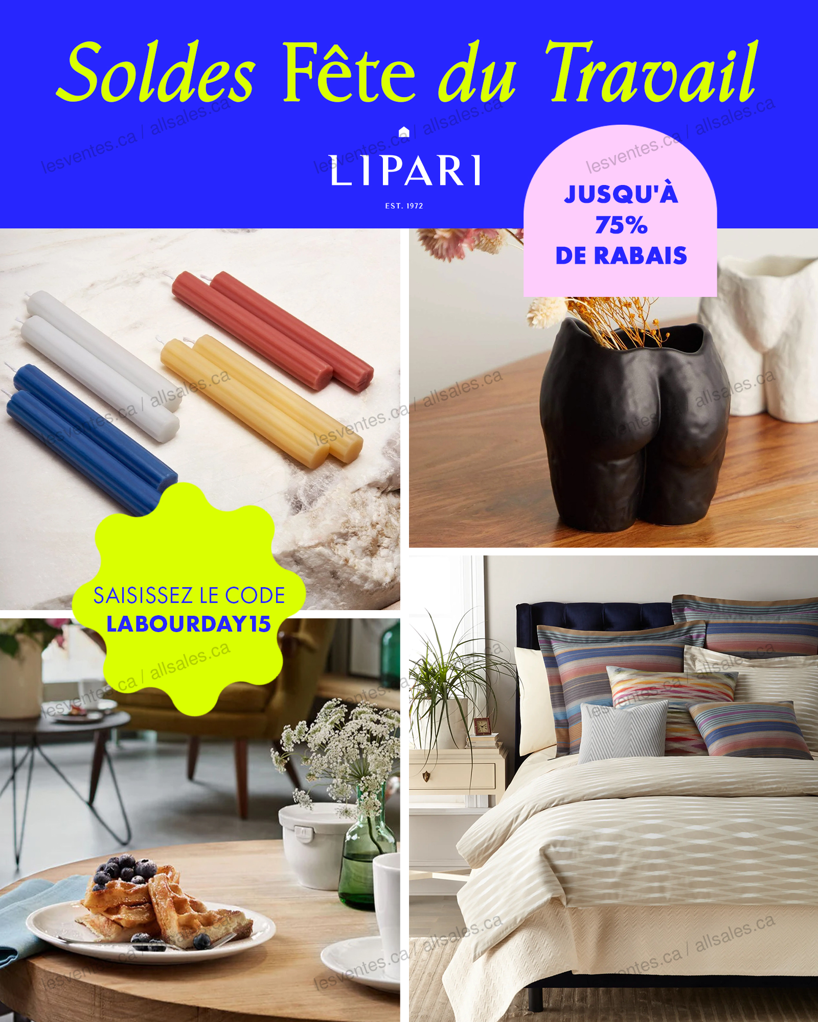 Jusqu’à 75 % de rabais Fête du Travail | lesventes.ca