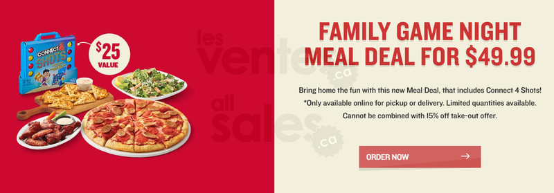 Boston Pizza Family game night meal deal | allsales.ca
