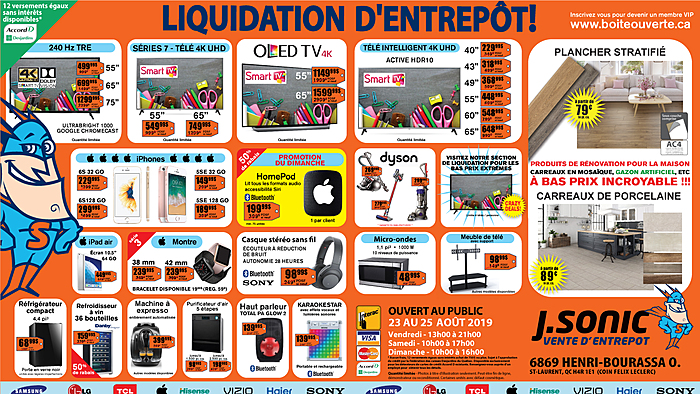 J.Sonic Electronics warehouse sale | allsales.ca