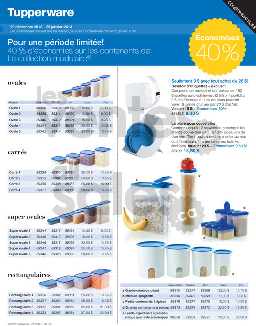 Collection modulaire de Tupperware -40% | lesventes.ca